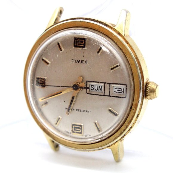 Timex | Accessories | Vintage Timex Marlin Watch Mens Gold Tone Steel ...